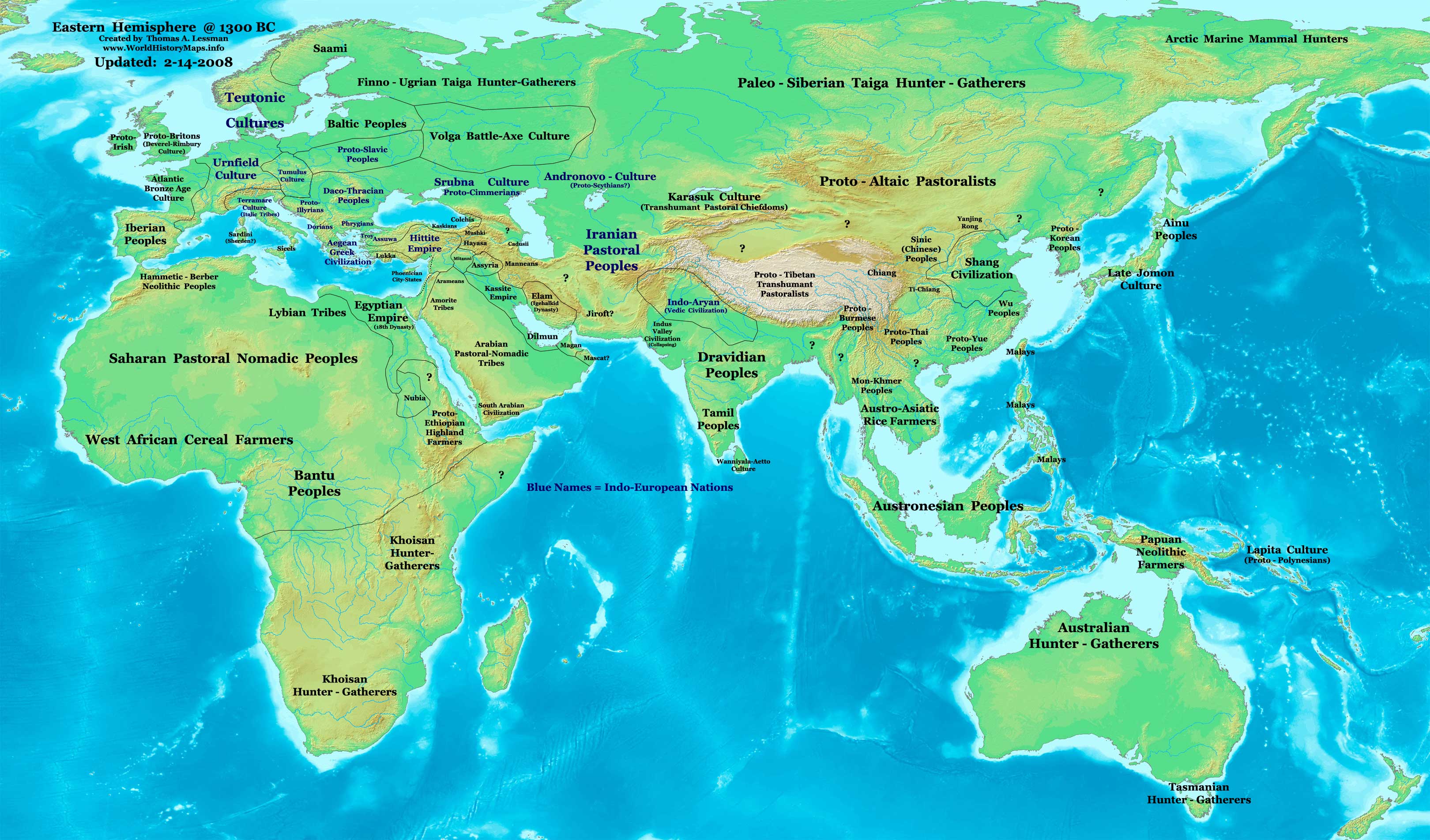 THEN AND NOW WORLD MAPS FROM 1300 B C TO 1500 A D